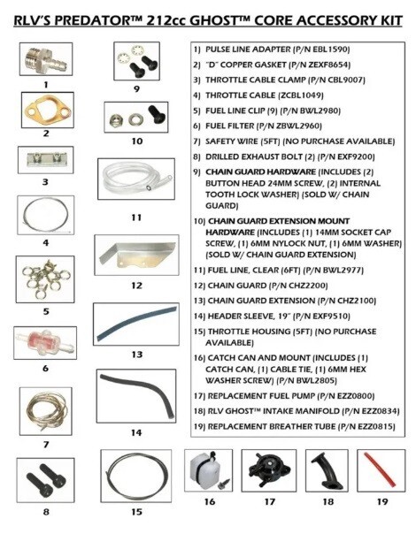 Predator GHOST 212cc Kart Racing Engine Accessory Kit, PR212A | eBay