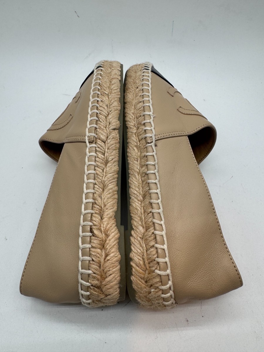 CHANEL New Beige & Black Lambskin Espadrilles Shoes Size 34 CHANEL New Beige & Black Lambskin Espadrilles Shoes Size 34