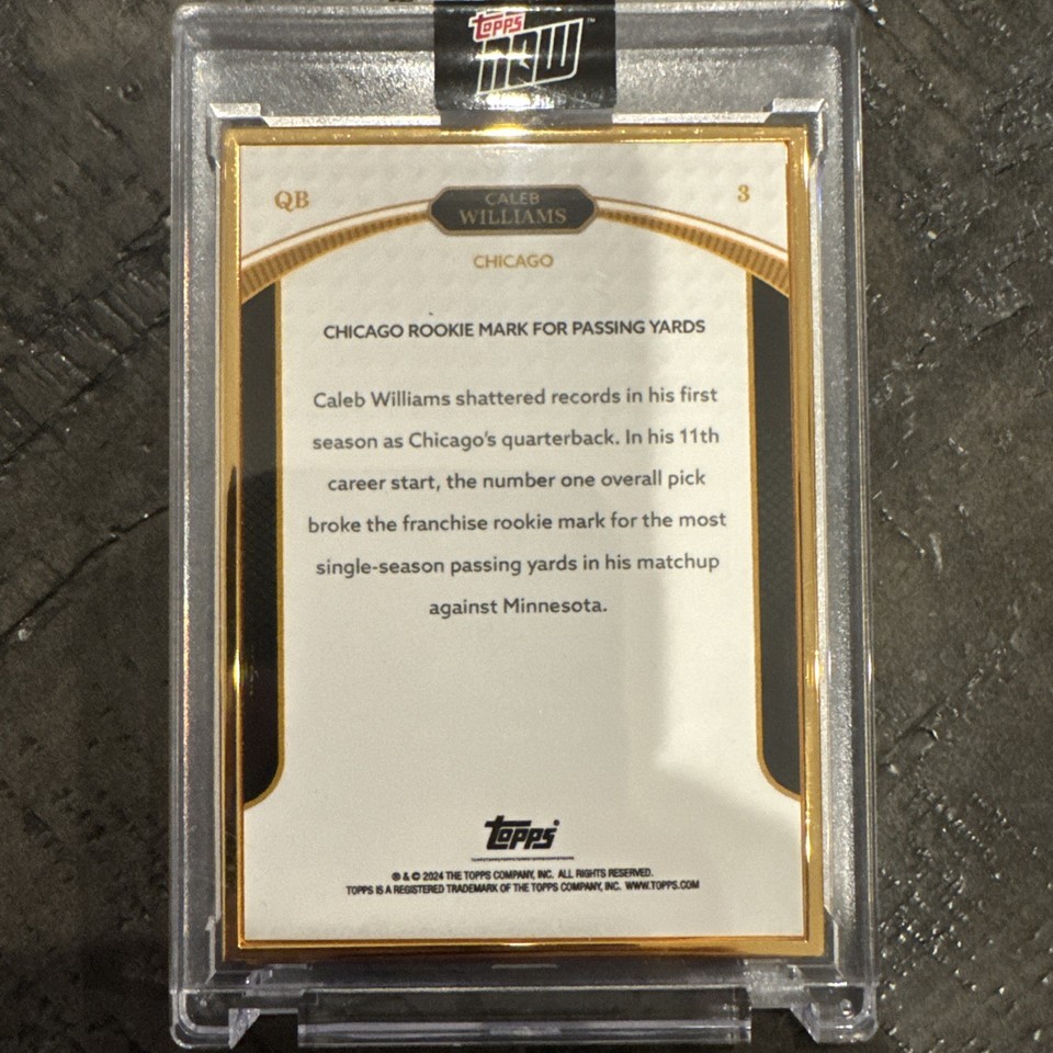 2024 Topps Rookie Campaign Caleb Williams 71/75 #3 Rookie Card | eBay