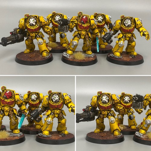 TERMINATOR SQUAD IMPERIAL FISTS SPACE MARINES WARHAMMER 40K PAINTED ...