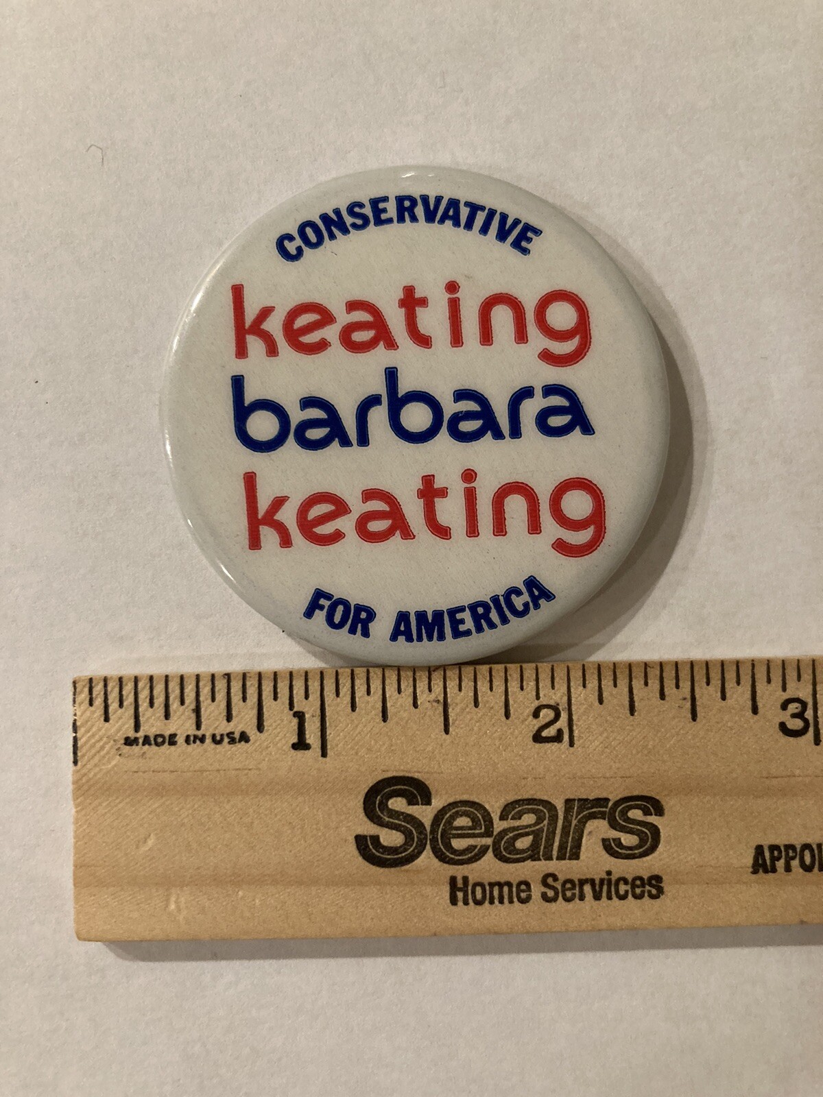 Vintage "Conservative Barbara Keating For America" Pin | eBay