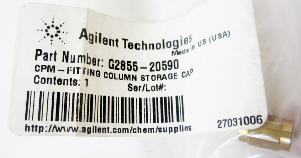 AGILENT G2855-20590 COLUMN STORAGE FITTING, FOR 6890 7890A GC - NEW | eBay