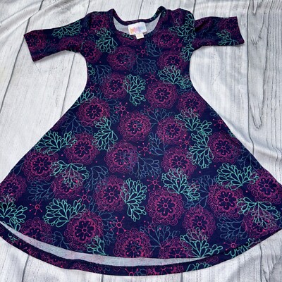 Lularoe Adeline Girls Size 2 Dress Floral | eBay