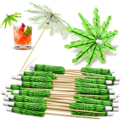 40 Cocktail Party Drinks Umbrellas Palm Tree Sticks Decorations Tiki ...