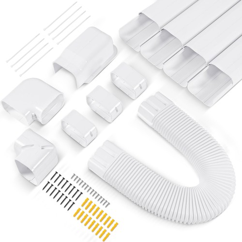 4”W 16.5Ft Decorative PVC Line Set Cover Kit Mini Split Lineset Cover ...