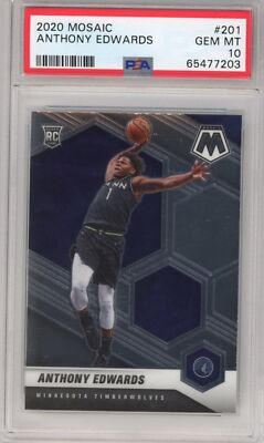 Graded 2020-21 Panini Mosaic Anthony Edwards #201 Rookie Card PSA 10 ...