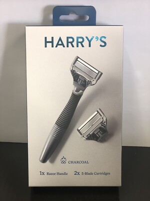 HARRY'S CHARCOAL Men's 1x Ergonomic Razor Handle & 2x Five Blade ...