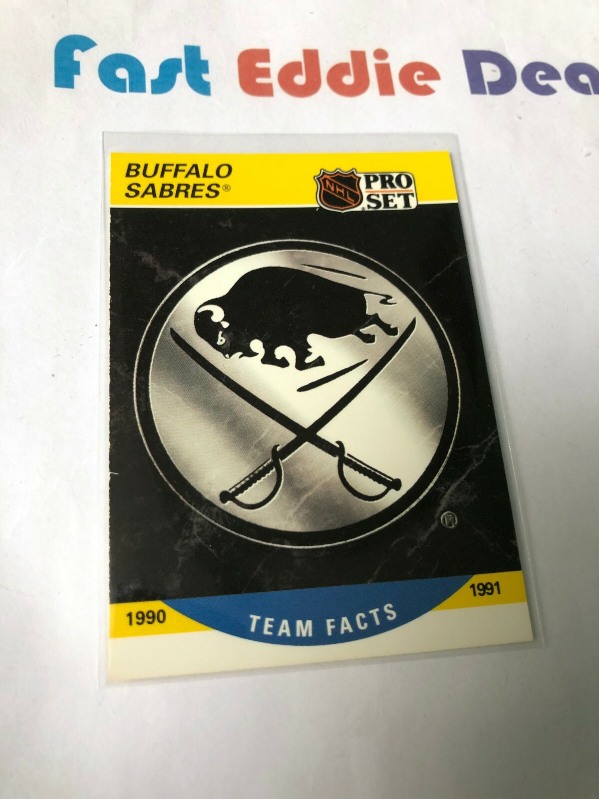 PRO SET NHL HOCKEY 1990 BUFFALO SABRES TEAM FACTS CARD 567 EXCELLENT ...