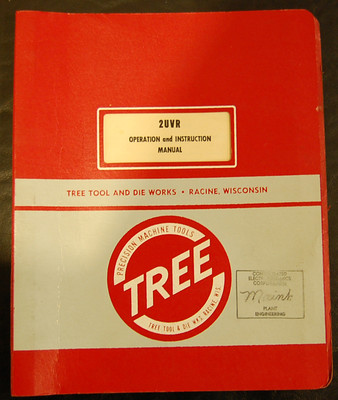 Tree 2UVR Mill Operations Instructions, Parts and Lubrication Manual | eBay