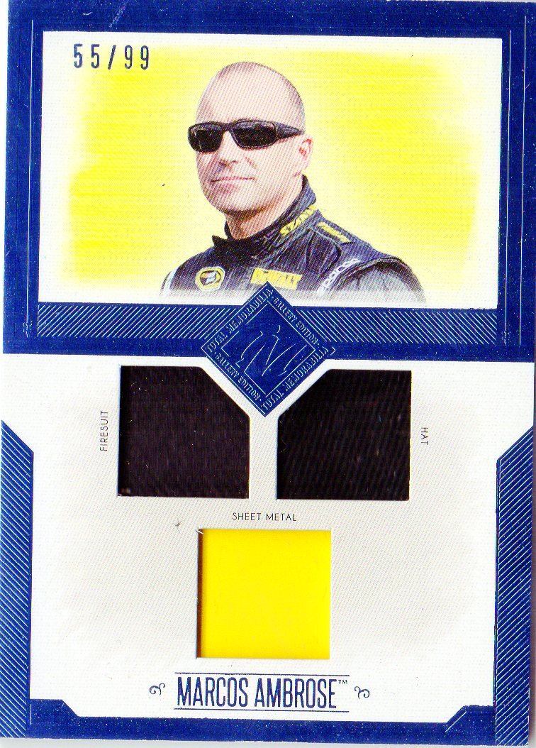 2014 Total Memorabilia Triple Swatch Blue #TMMA Marcos Ambrose/99 | eBay