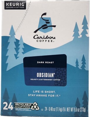 Caribou Obsidian Dark Roast Coffee 24 Keurig K cup Pods | eBay