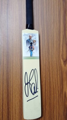 Indian Autograph of MS Dhoni - signed mini bat India cricket World Cup ...