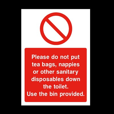 Do Not Dispose of Sanitary Products Rigid Plastic Sign OR Sticker (HS3 ...