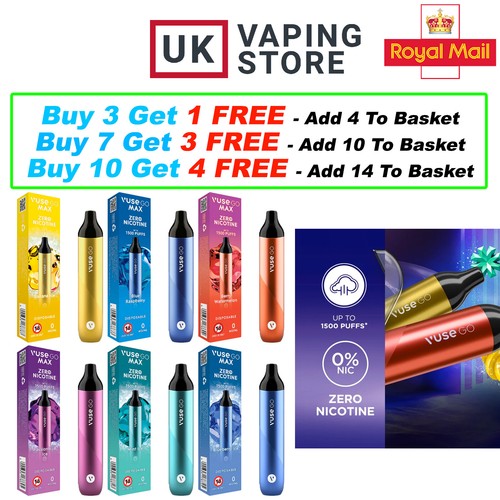Vuse Go Max Zero Nicotine Disposable Vape Kit 0mg Vape Pod Kit Nicotine ...