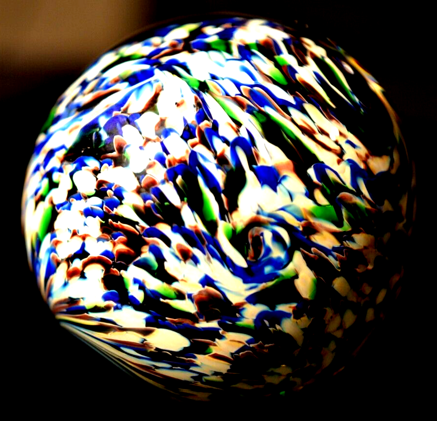 JEREMY DRISKELL GLASS MARBLE/3.050"-ROYAL BLUE GUINEA GIANT-BURGUNDY ...