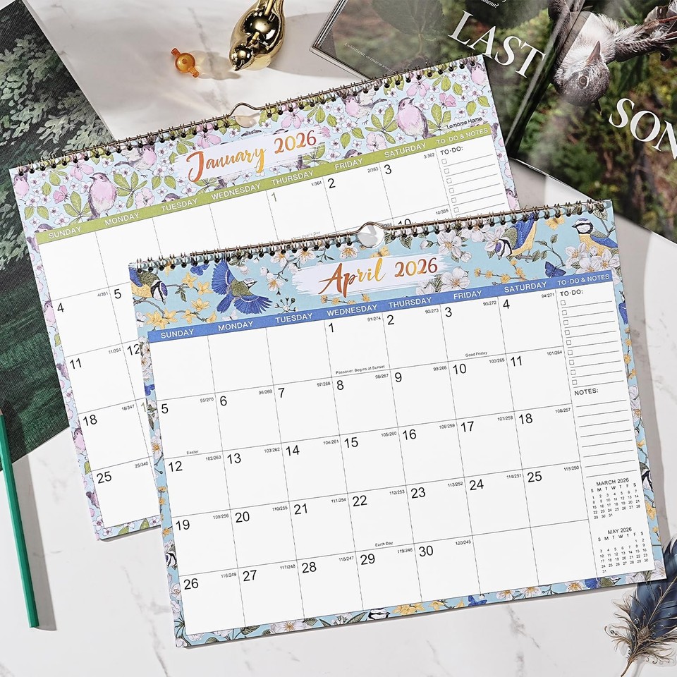 2026 Calendar - 2026 Wall Calendar, Jan 2026 - Dec 2026, 12" x 15 ...