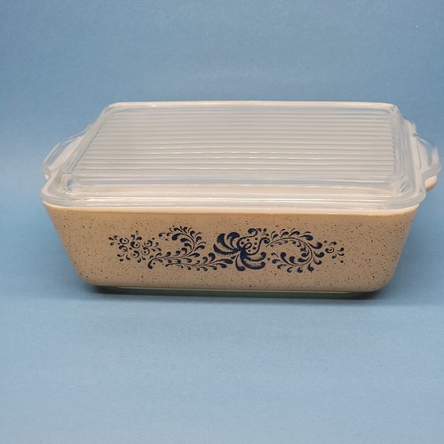 *READ* PYREX Homestead Speckled Blue 1.5 Qt 503-B w/ Lid 503-C Vintage ...