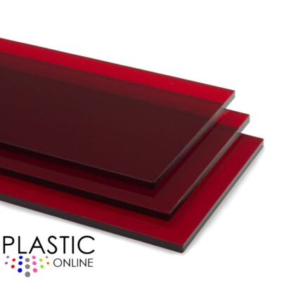 Red Tint Perspex Acrylic Sheet Colour Plastic Panel Material Cut to ...