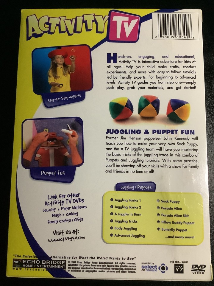 ACTIVITY TV JUGGLING & PUPPETS 2 DVDLEARNING Hands On Educational ...