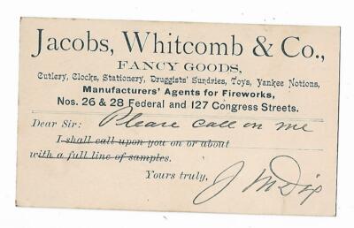 Old Advertising Postcard Jacobs Whitcomb & Co Fancy Goods Boston ...