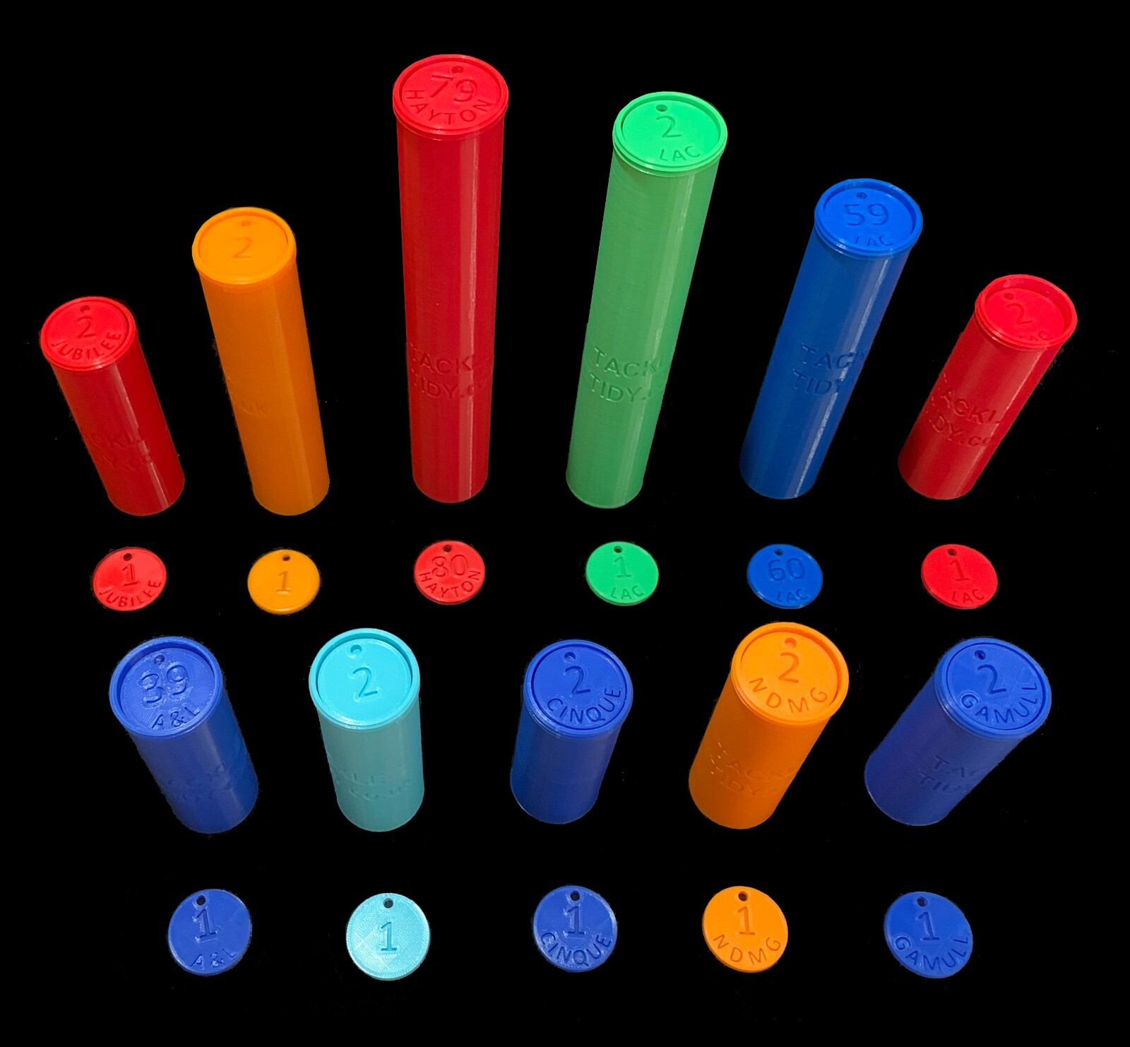 1-60 Numbered Match Fishing Draw Discs Pegs with Tube, Custom Name ...