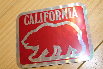 CALIFORNIA BEAR - CALI CA NORCAL SOCAL RED 1980's 3x4in. Prism Sticker ...