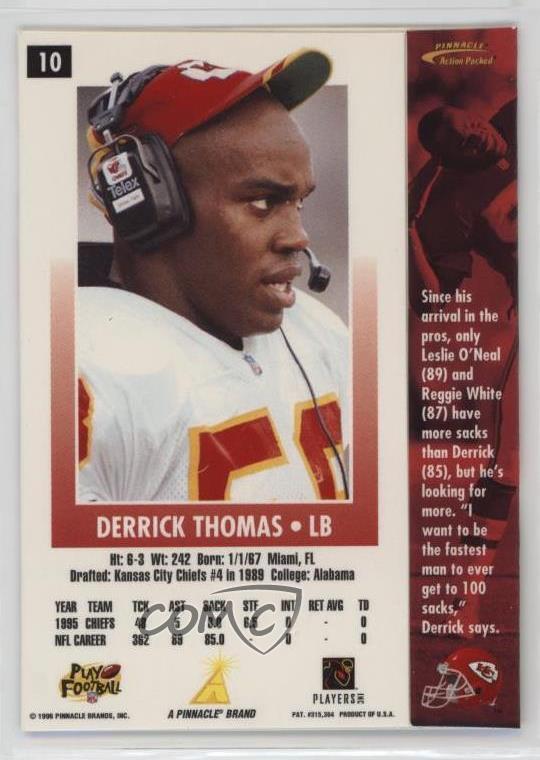 1996 Pinnacle Action Packed - Artist's Proof #10 Derrick Thomas for ...