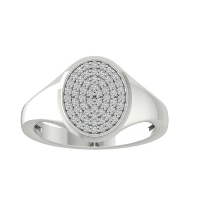 Sterling Silver Round Natural Diamond Composite Ring Size 7 For Women ...