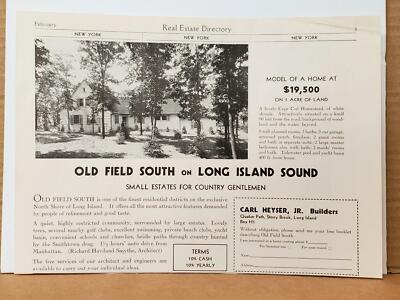 Long Island Old Field South 1934 PRINT AD PHOTO Carl Heyser Jr ...