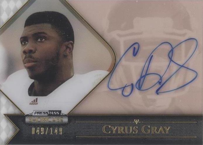 2012 Press Pass Showcase - Cyrus Gray #SC-CG Gold /149 (AU, RC) for sale online | eBay