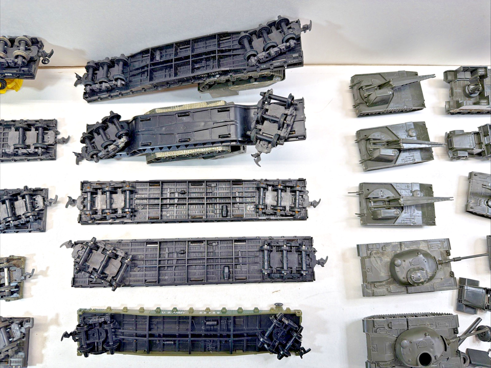HO AHM MODEL POWER UNITED STATES ARMY DEPRESSED CENTER FLAT TRAIN CAR ...