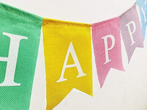 Happy Birthday Banner, Assembled Reusable Imitated Burlap Birthday ...