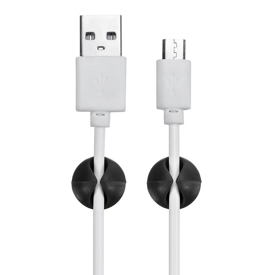 30pcs USB Cable Clips Holders Wire Fastener for Desk Wall Car Use Black ...