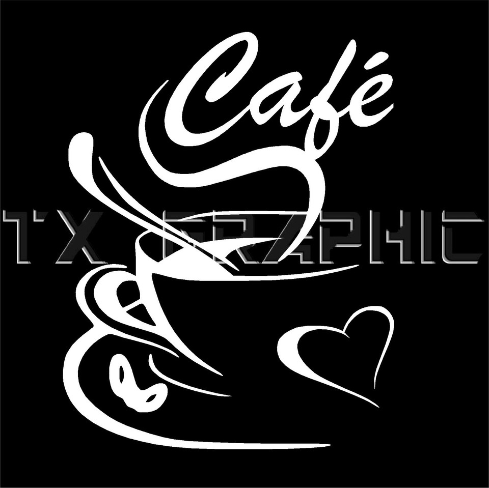 CAFE VINYL BUSINESS SIGN RESTAURANT DECAL WINDOW STICKER TEA COFFEE ...