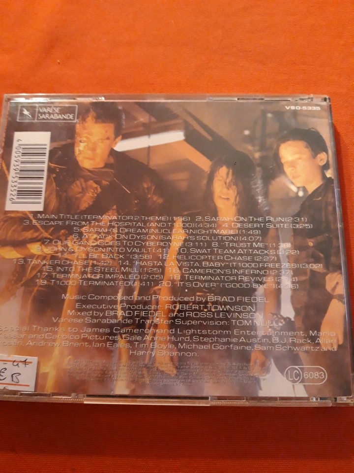 Terminator 2 Judgment Day Schwarzenegger Soundtrack Fiedel CD Music Bo ...