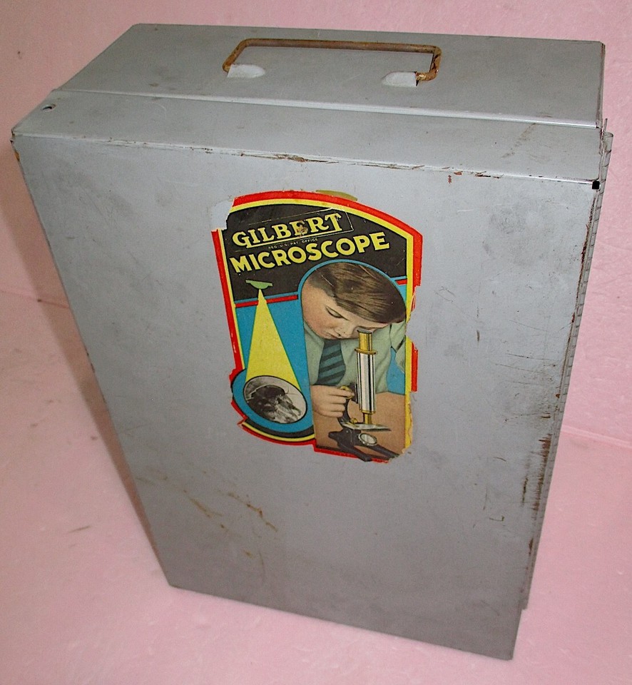 Vintage Gilbert No.9 Chemistry Microscope & Lab Set w/Metal Case ...