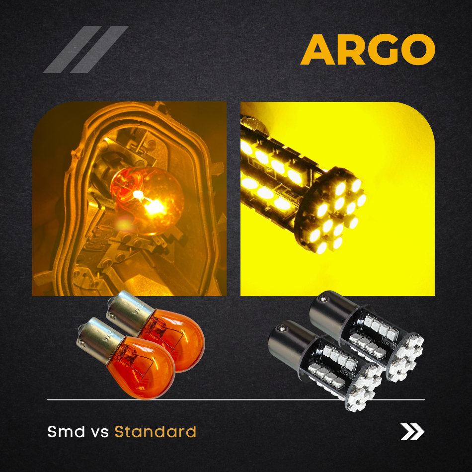 PY21W 581 Led Amber Bulbs Bau15S 1156 Indicator Flasher Orange Bulb 44 ...