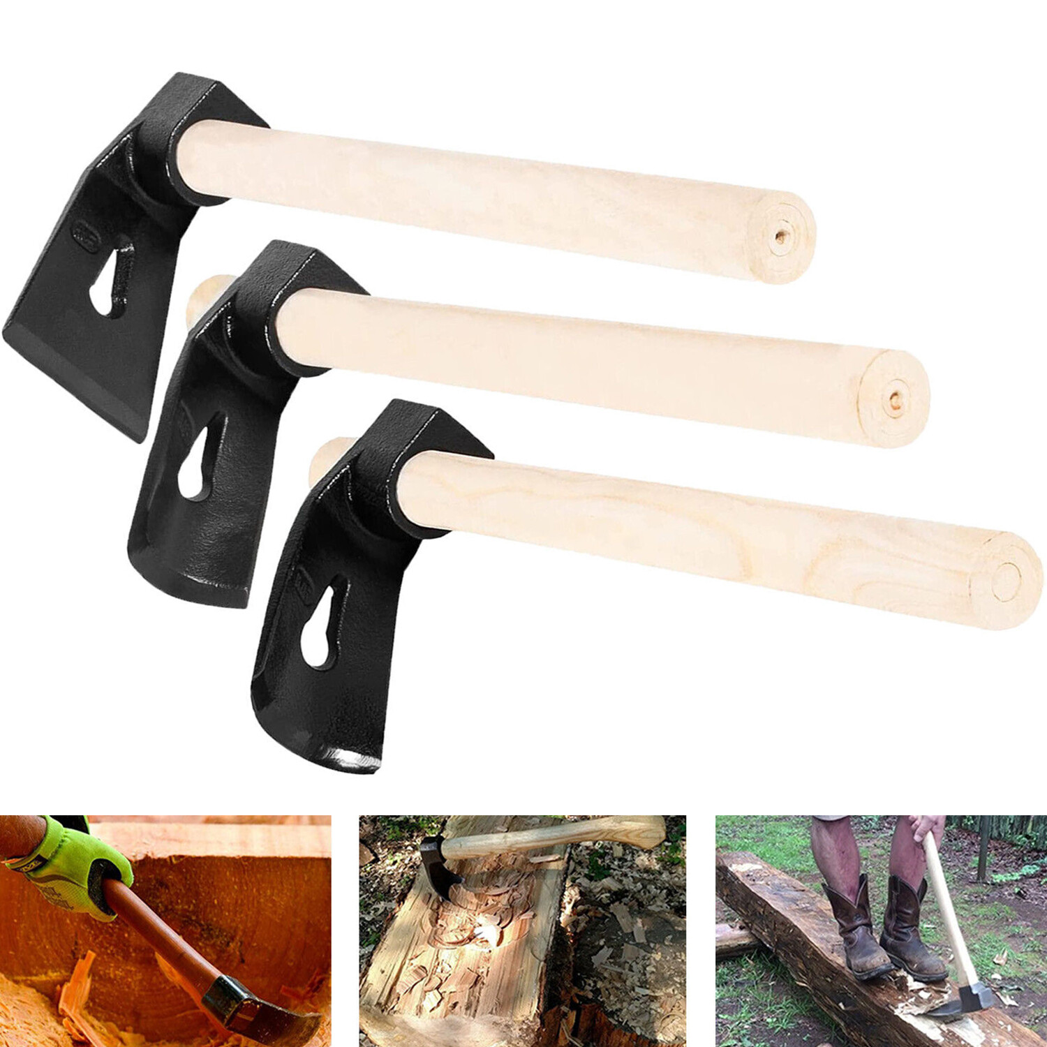 Woodworking Carving Bowl Adze Set - Straight Adze, Big Curve & Small ...