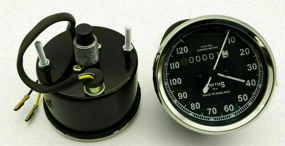 Speedometer Replica Smiths Chrome Rims 120 Mph For Norton BSA Royal ...