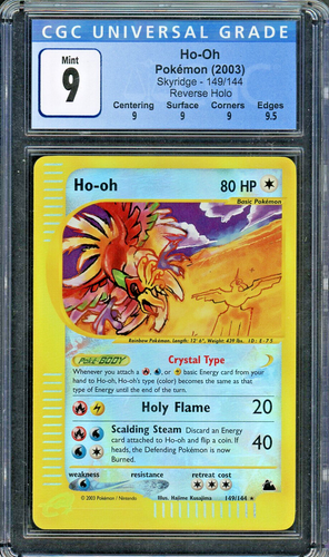 CGC 9 Crystal Ho-Oh REVERSE Holo Foil 149/144 2003 POKEMON SKYRIDGE | eBay