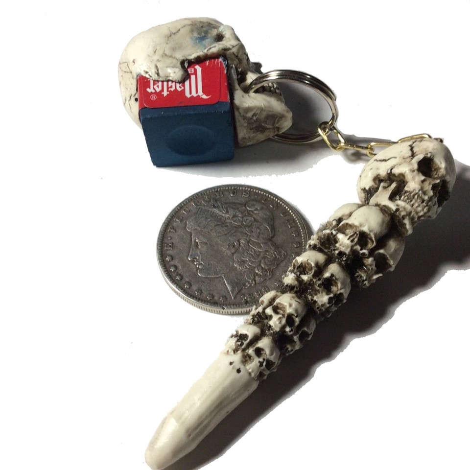 Made in USA Skull Pool Billiards Cue Pocket Chalker Holder Chalk Stick ...