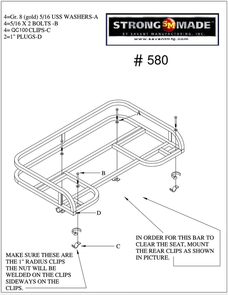 FLAT REAR BASKET RACK HONDA RANCHER FOREMAN RUBICON 2022-2025 NO REAR ...