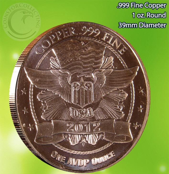 2012 "Indian Head" 1 oz .999 Copper Round Limited & Rare not minted ...