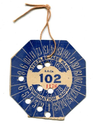 EARLY - STEEPLECHASE PARK - COMBINATION BADGE / TICKET - TAG - 50 Cents ...