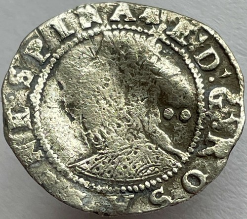 1582-83 Elizabeth I (1st) silver hammered half groat bell mm Tower Mint ...