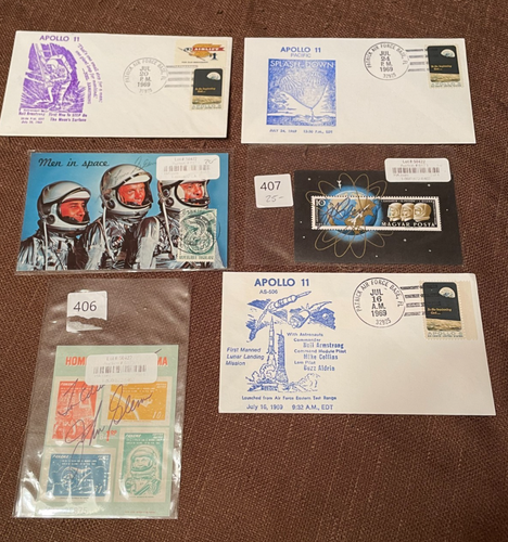 Lot of signed John Glenn items and Apollo 11 envelopes | eBay