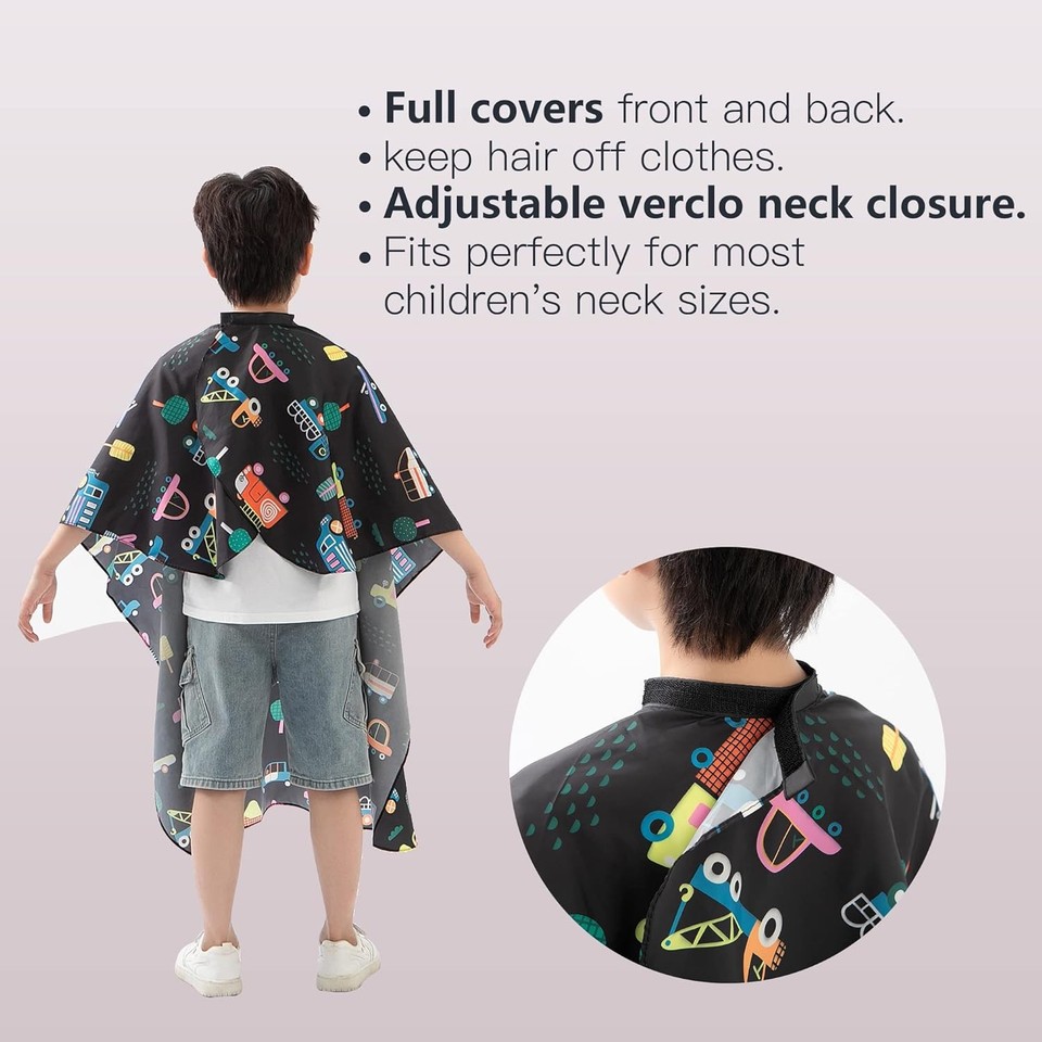 PERFEHAIR Kids Hair Cutting Cape, Cute Cars Pattern, Barber Haircut ...