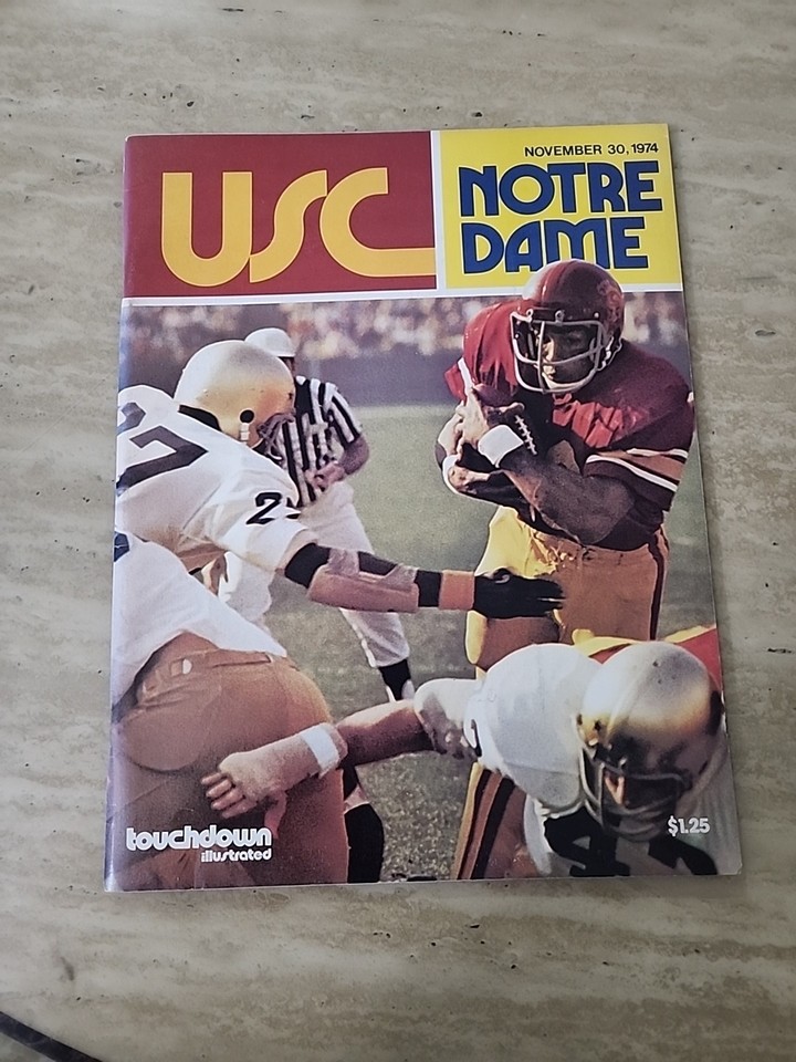 11/30/74 Notre Dame Vs USC Vintage Touchdown Illustrated Football ...