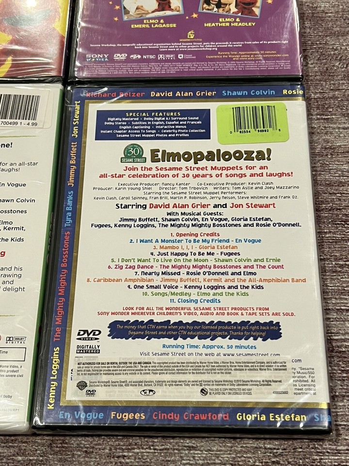 Sesame Street DVD Lot (4) Elmopalooza + Other Elmo Titles! NEW & SEALED ...
