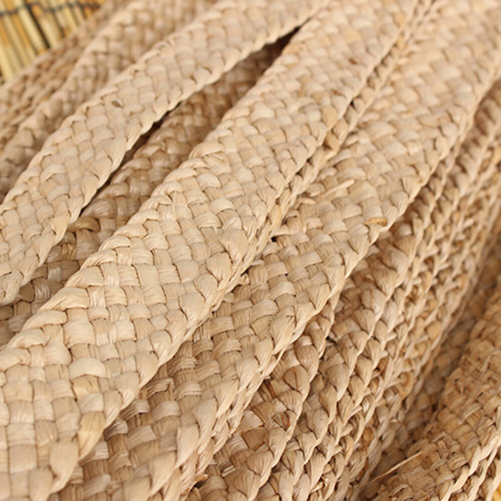 2/5M Hand-woven Natural Straw Rope Rattan Webbing Ribbons DIY Hand Fans ...
